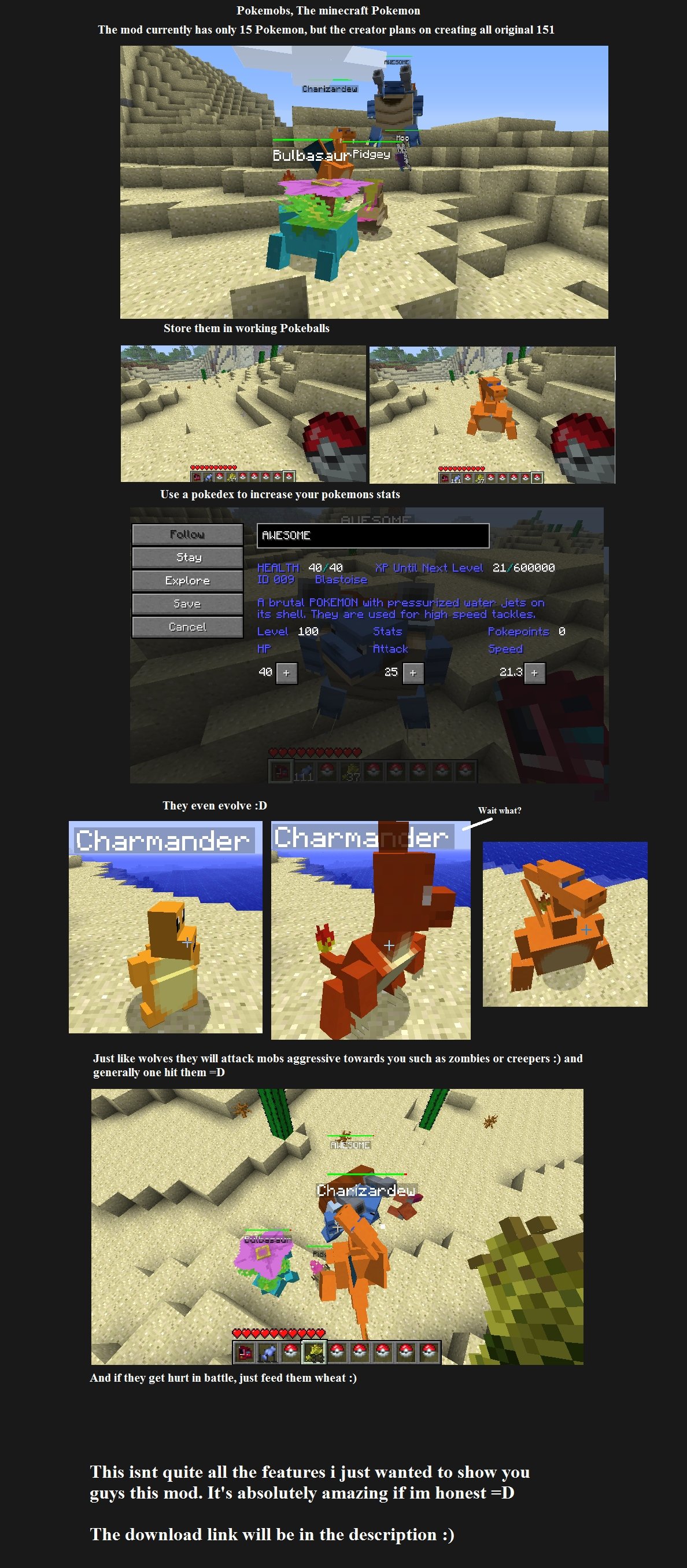 Pokemobs. Minecraft Pokemon