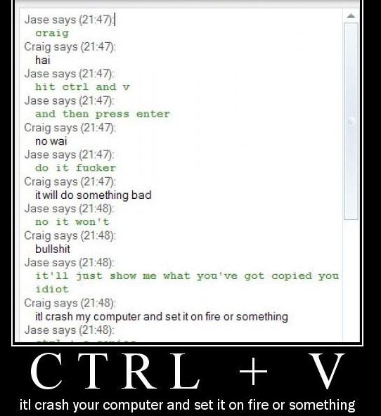 Ctrl +V