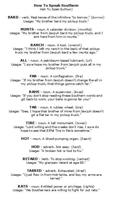 How to speak southern