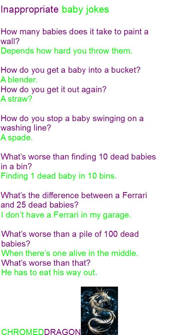 Inappropriate baby jokes